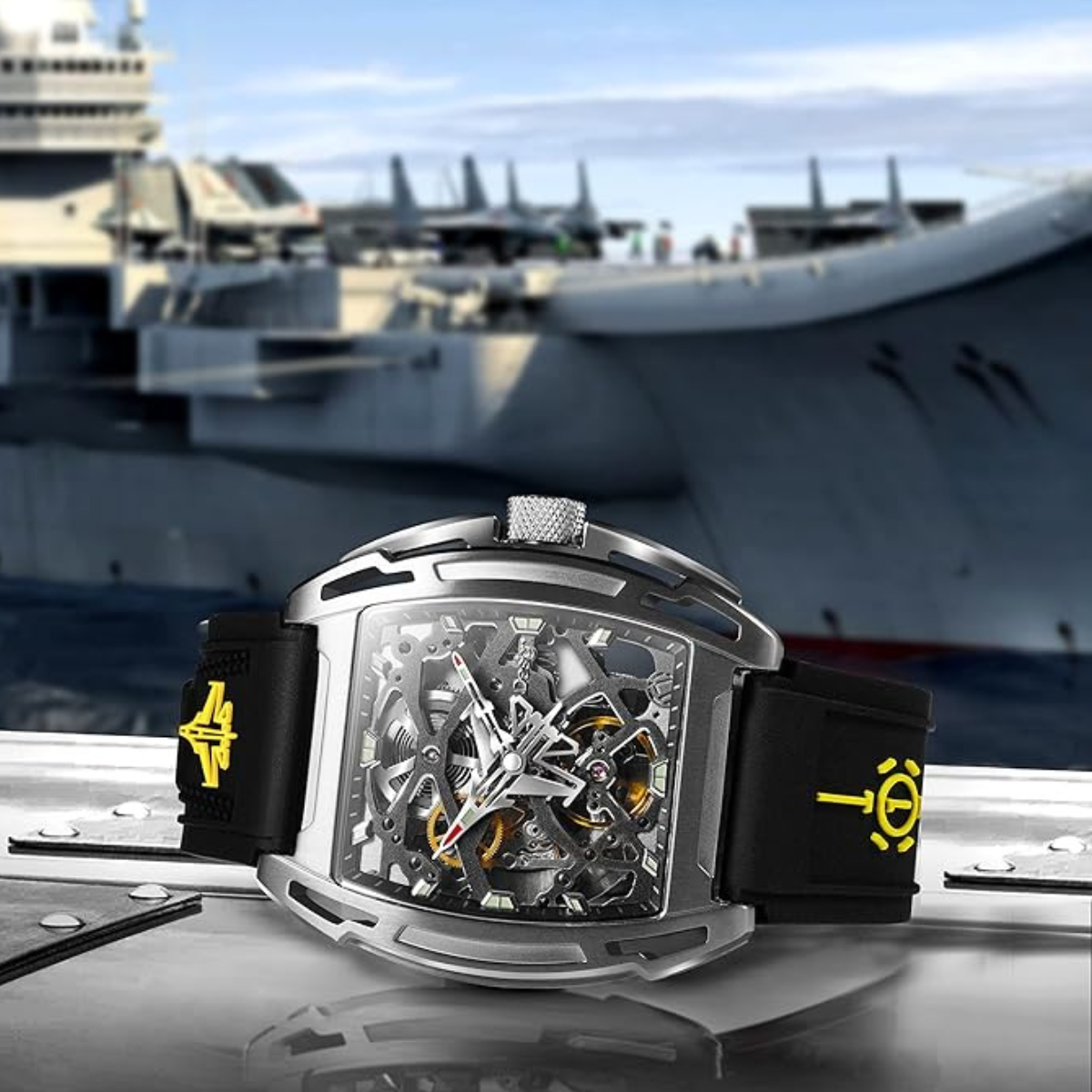 CIGA Design Z Edge Aircraft Carrier Edition Black Automatic Watch - Red ...